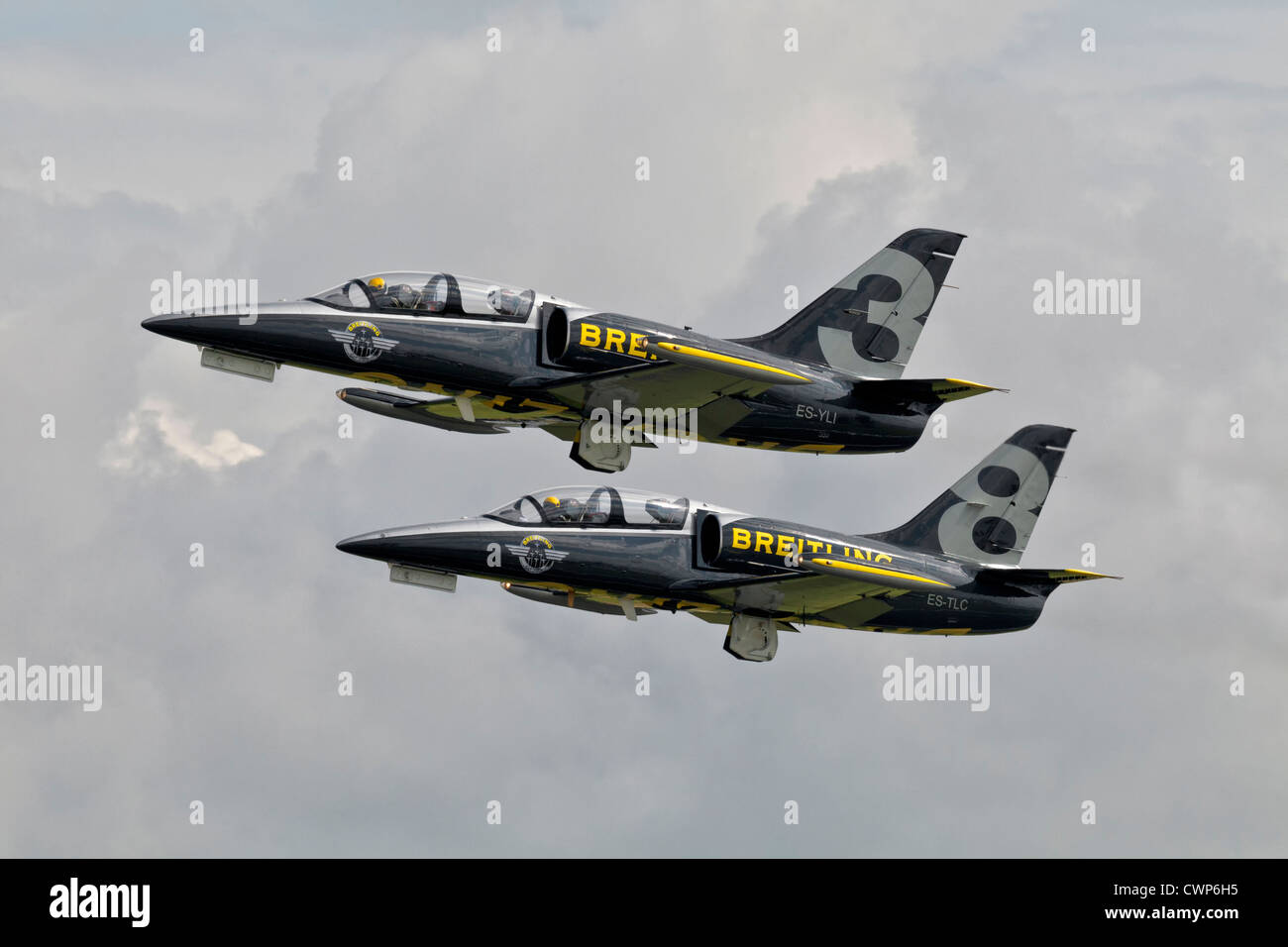 A pairs take off from 2x Aero L39 Albatross aircraft of the Breitling ...
