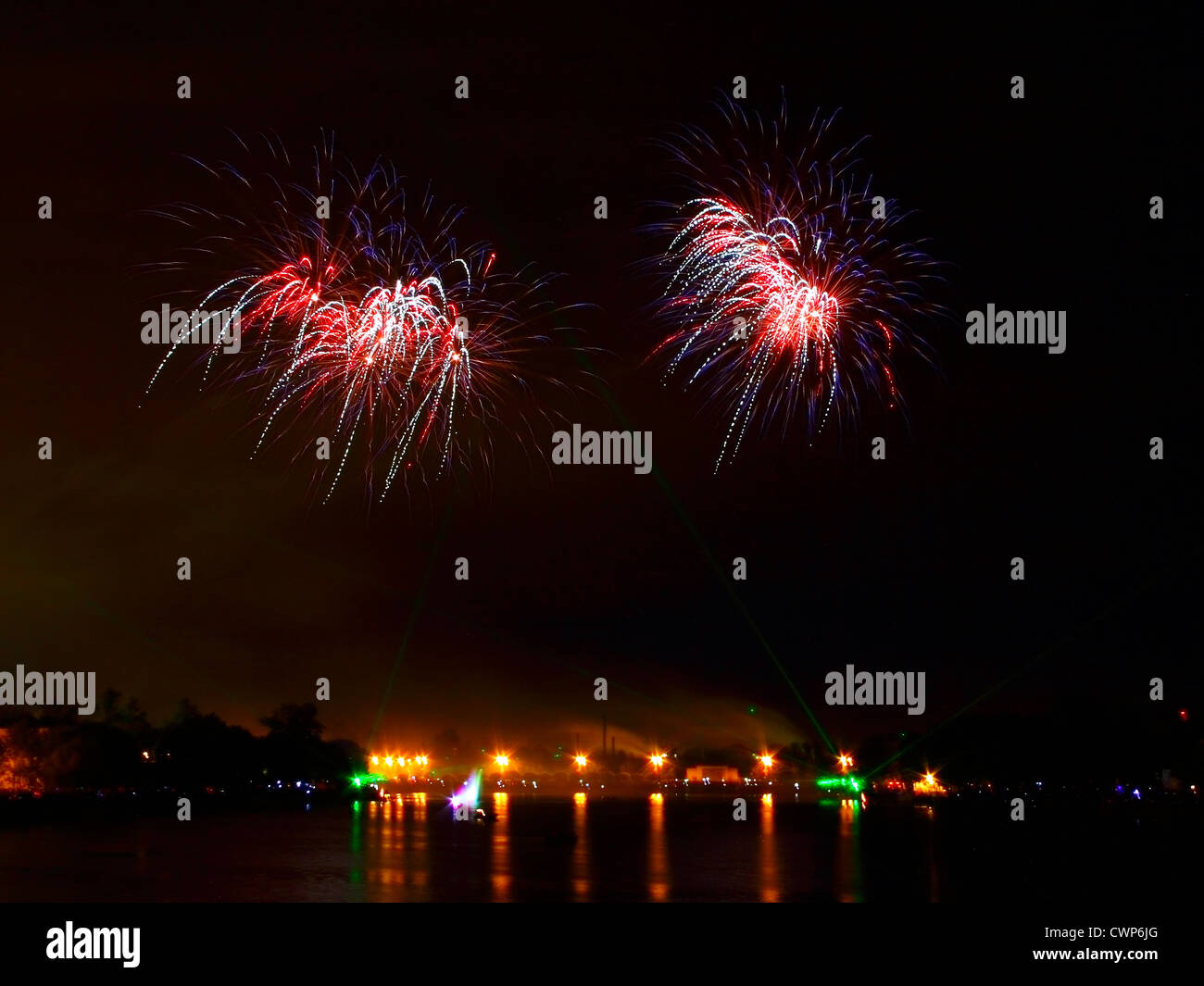 fireworks over water Stock Photo - Alamy