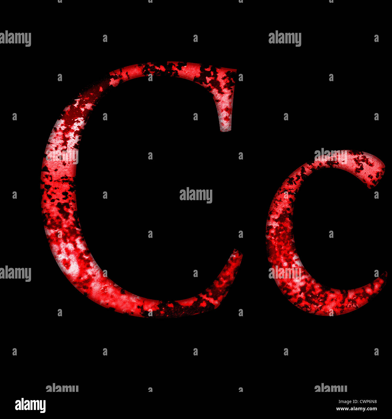 grunge font letter c on a black background Stock Photo - Alamy