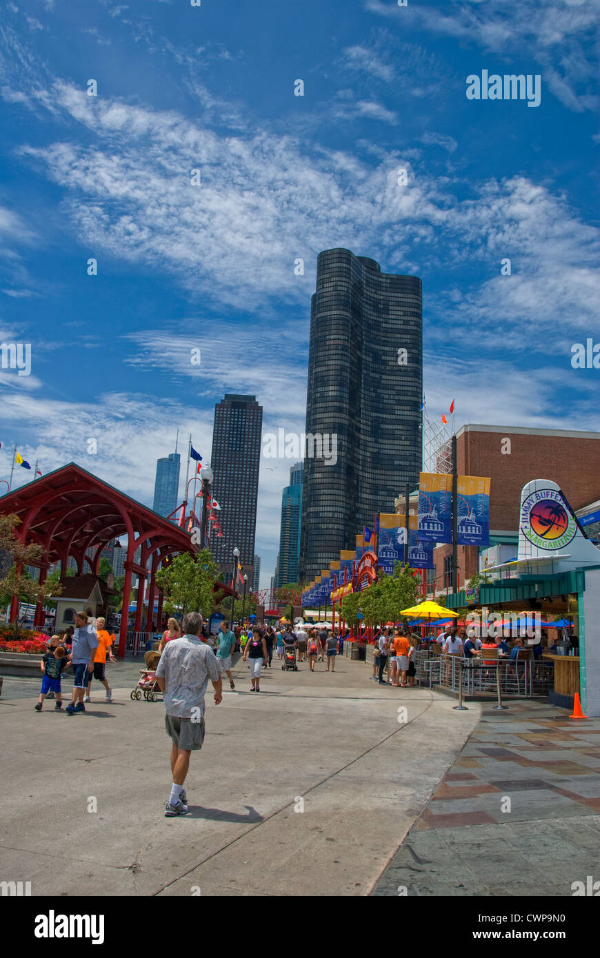 Navy Pier and Lake Point Tower in Chicago, Illinois Stock Photo - Alamy