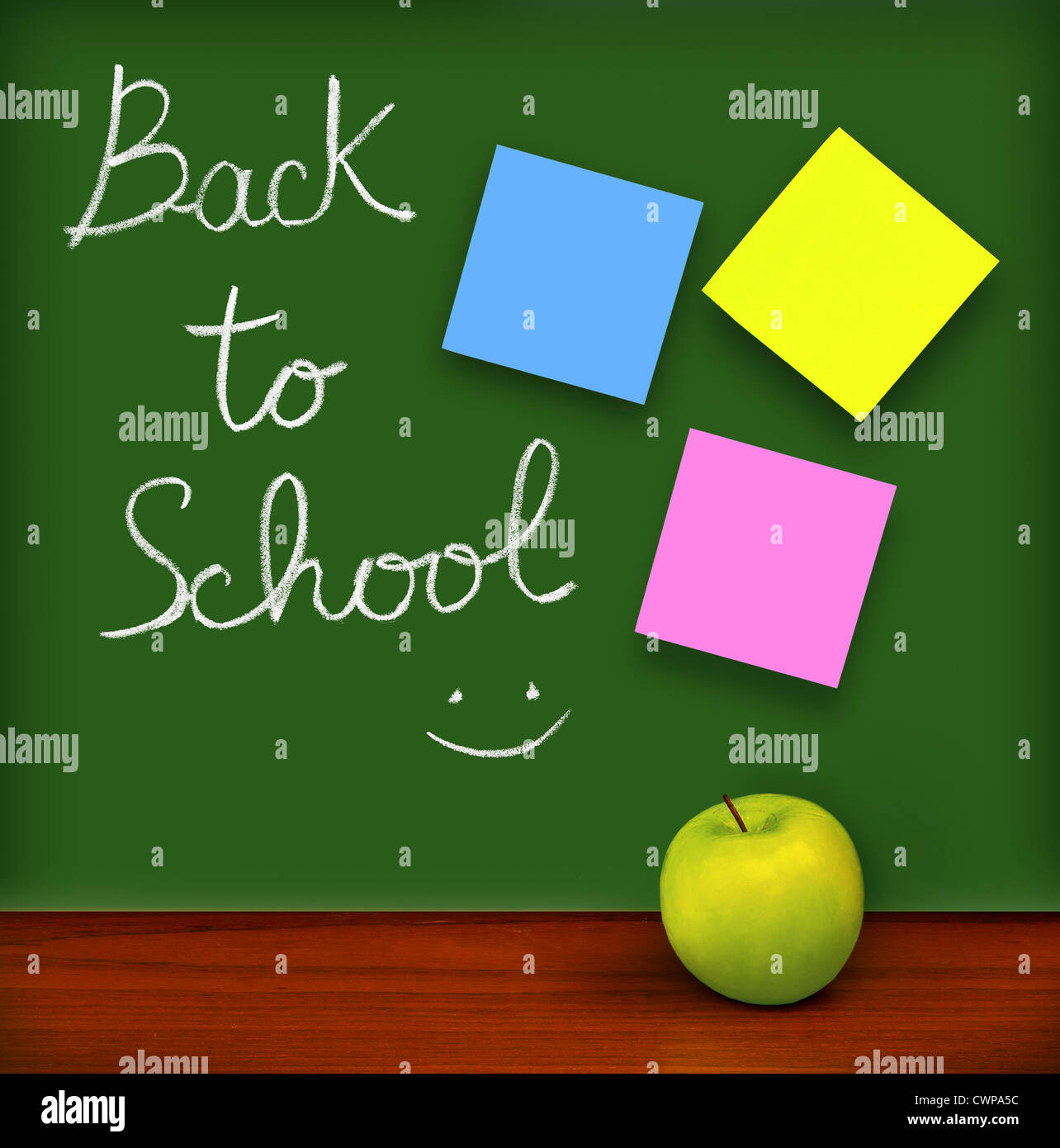 Back to school concept, colorful students accessories in the classroom ...