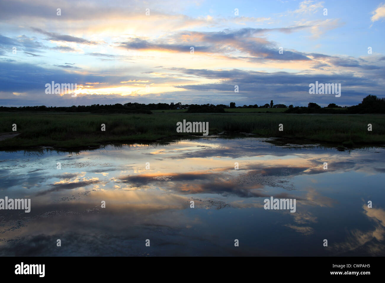 Sunset Dingle Marshes Walberswick Suffolk coast Stock Photo - Alamy