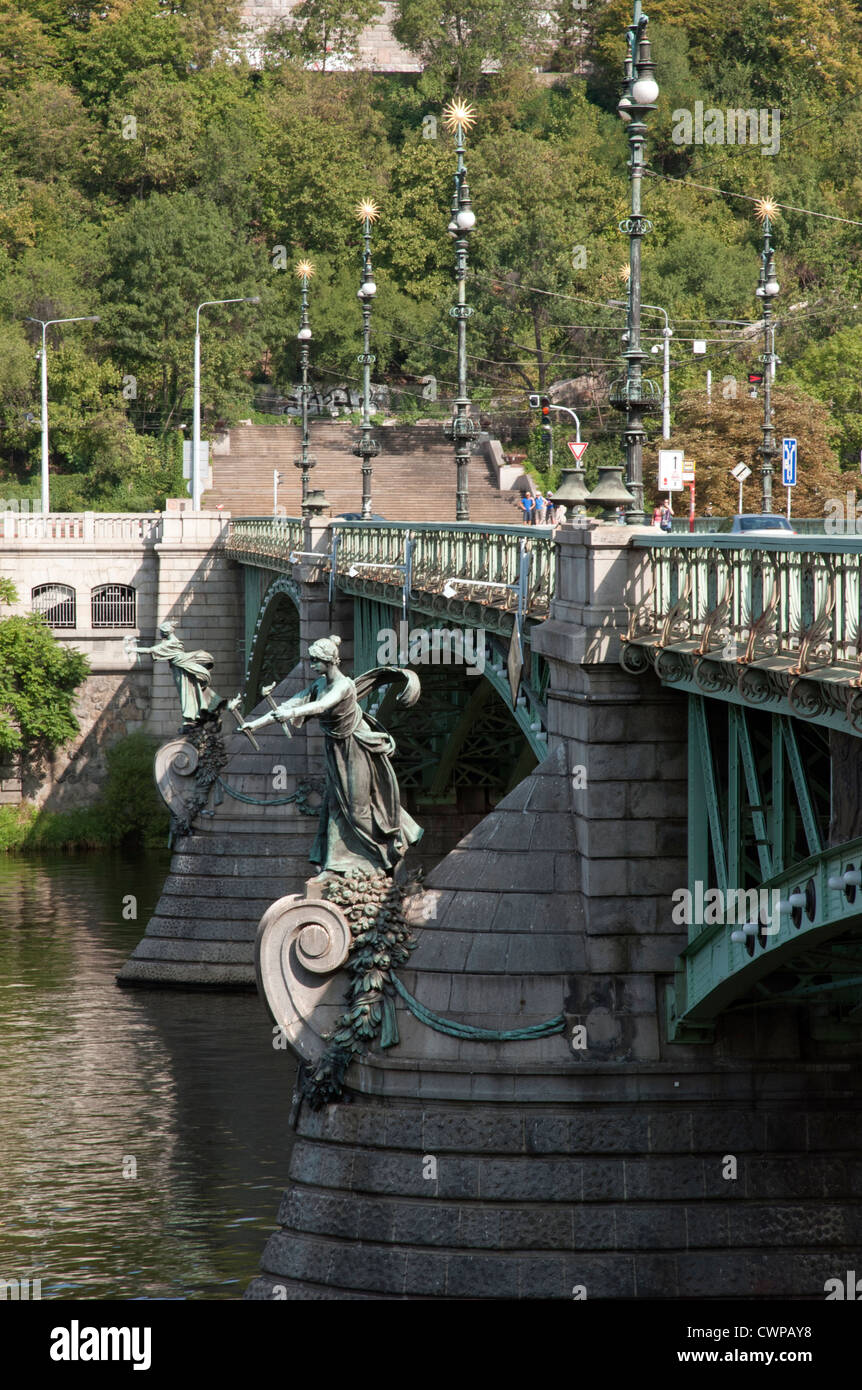 Prague - Manesuv Most - A bridge on Vltava river Stock Photo - Alamy
