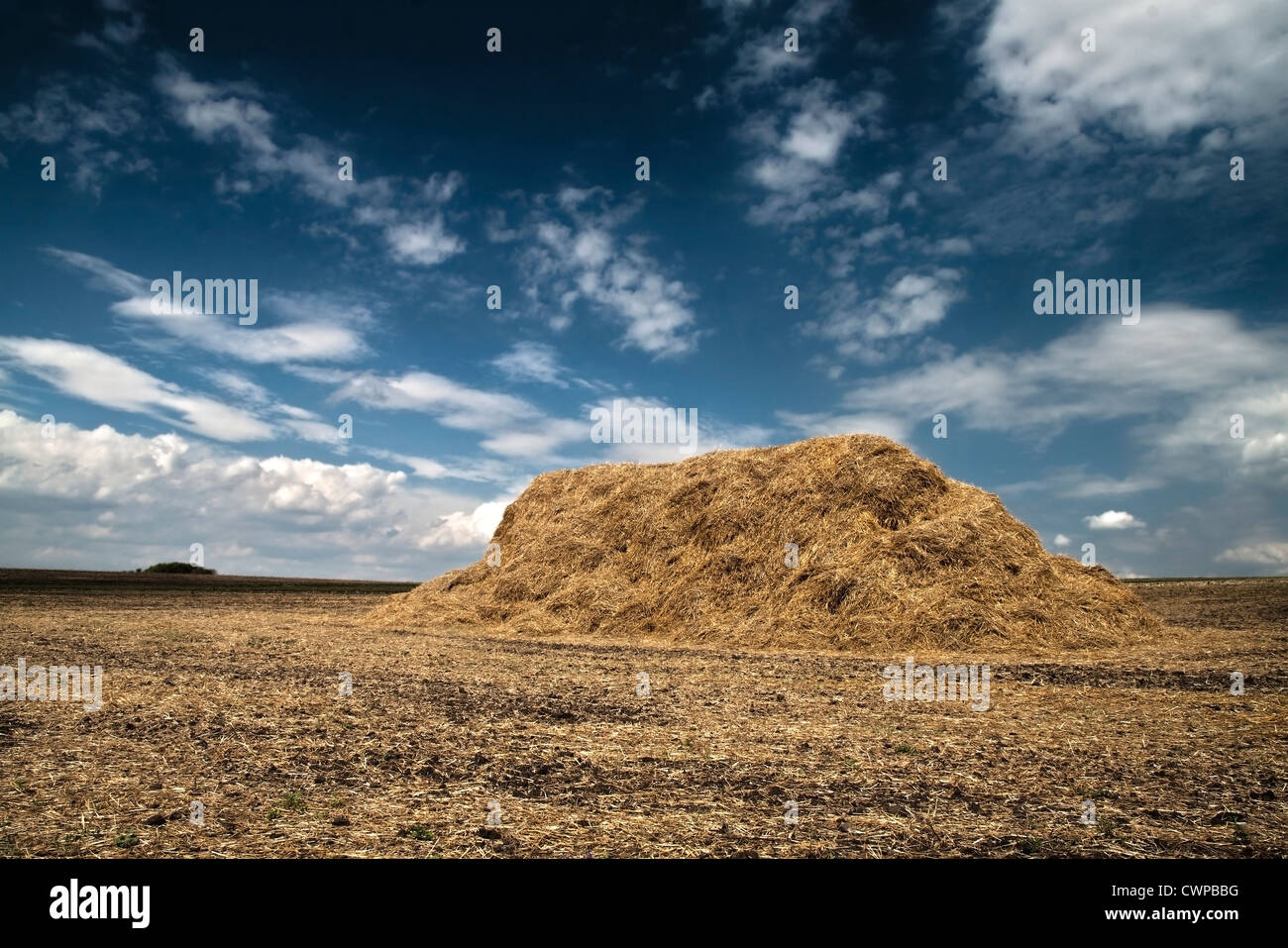 Haystack photo in the field Stock Photo - Alamy