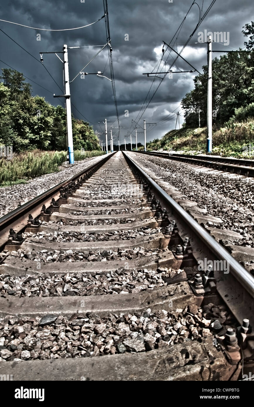 Photo of the railway Stock Photo - Alamy
