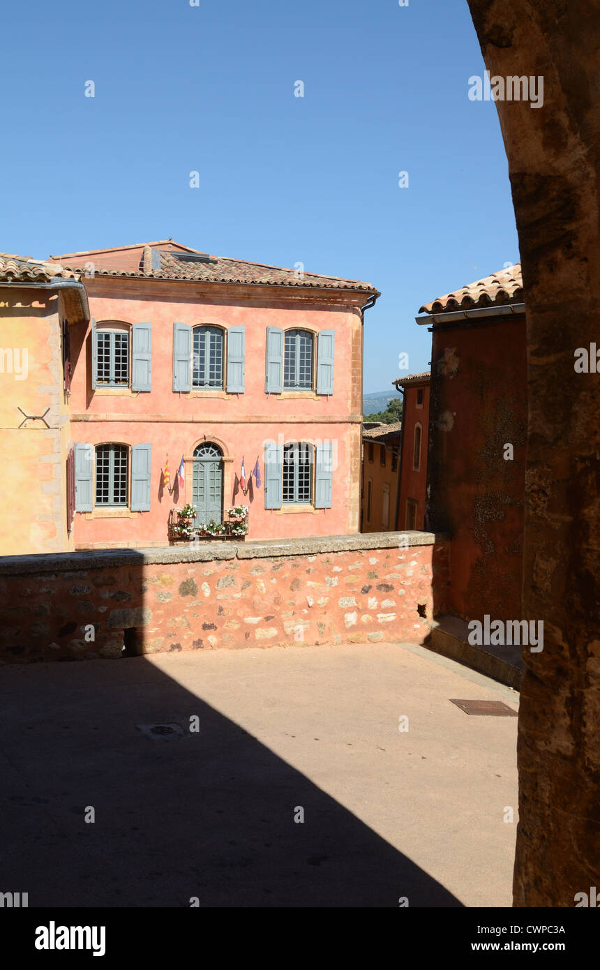 Ochre-Covered Town Hall in the Perched Village of Roussillon Luberon ...