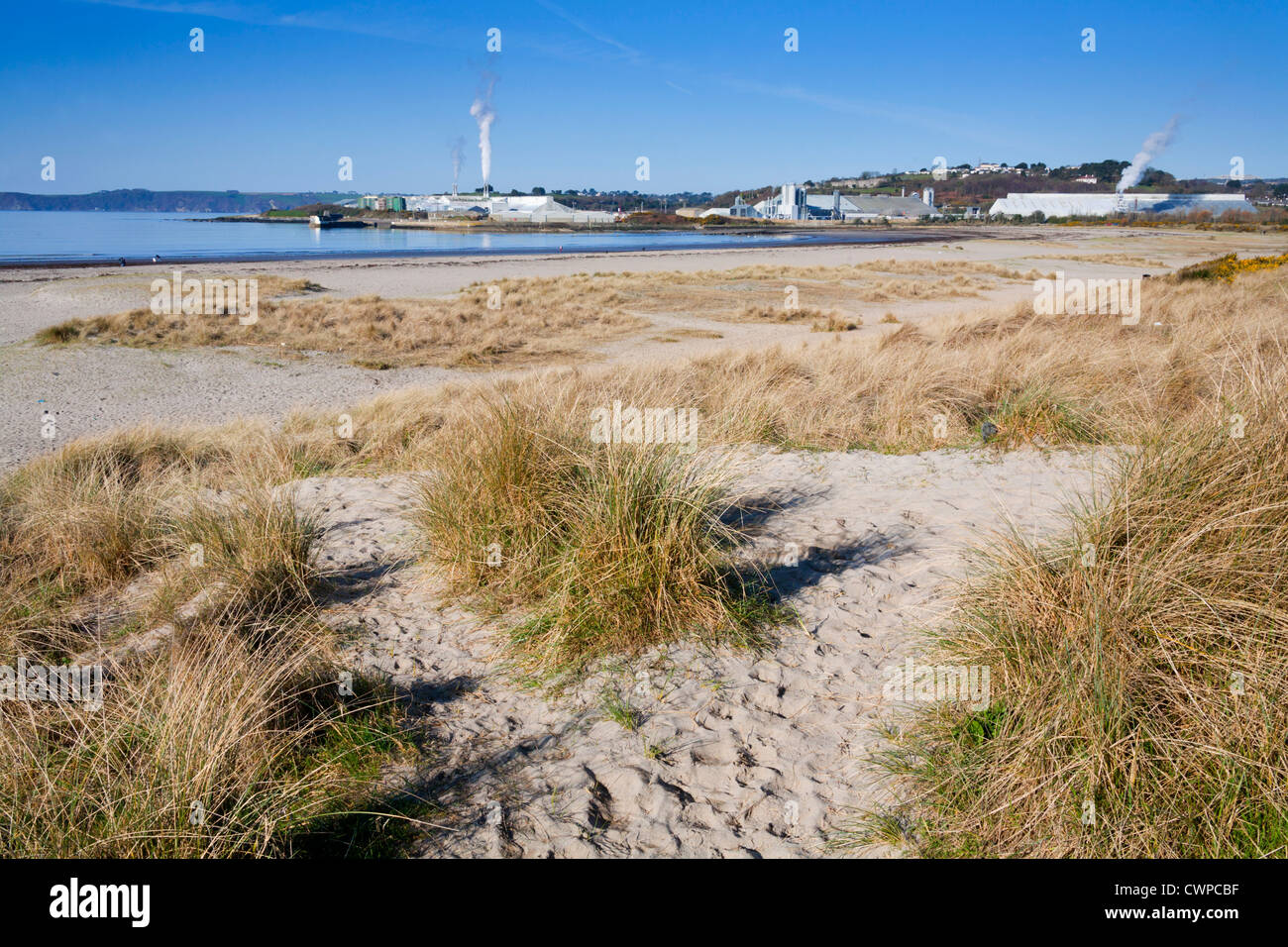 Par Beach; looking towards Par Docks; Cornwall; UK Stock Photo - Alamy