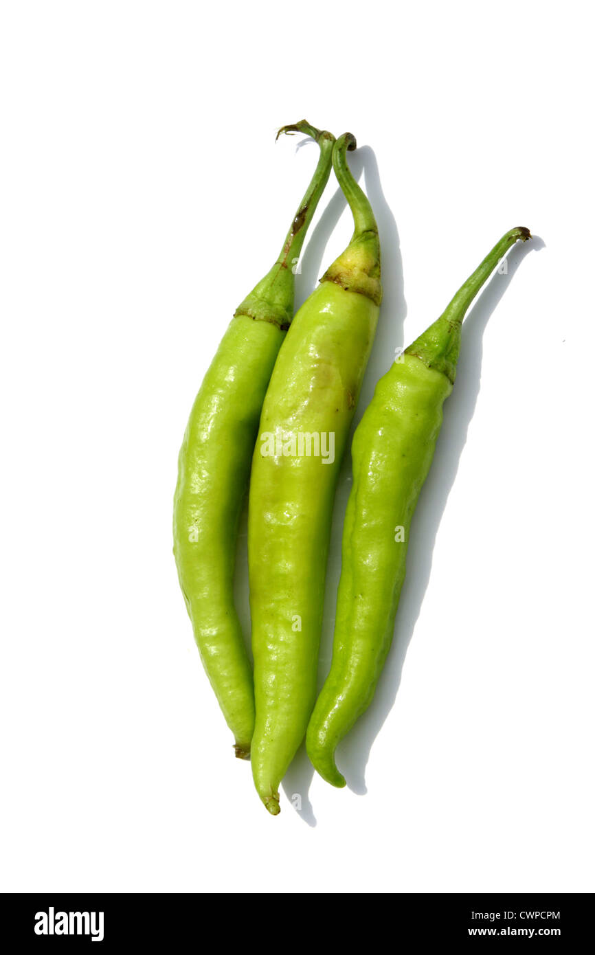 Green chilli white background hi-res stock photography and images - Alamy