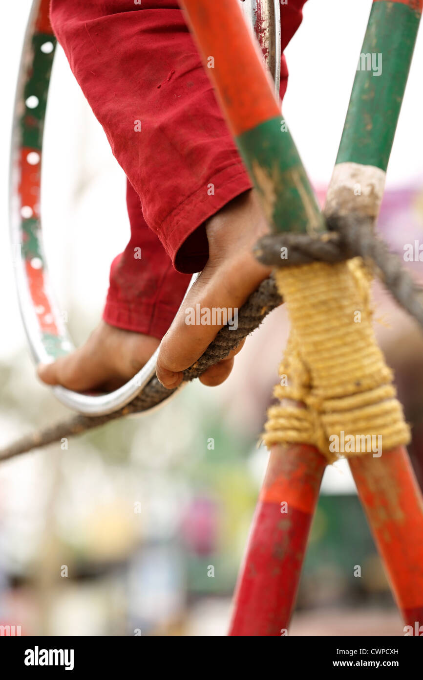 Indian tightrope walker Andhra Pradesh South India Stock Photo - Alamy