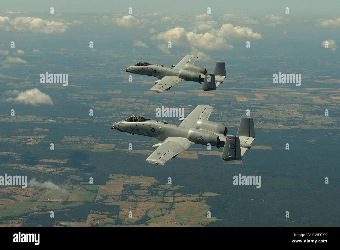 A-10 Thunderbolt II banks into a high angle firing position during a ...