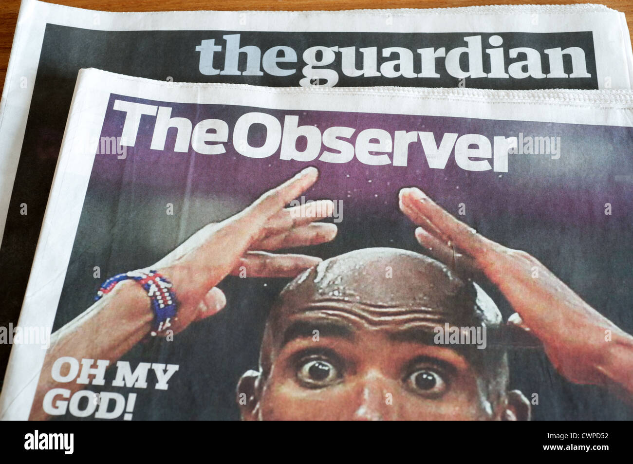 The Guardian & Observer front covers during the 2012 London Olympic ...
