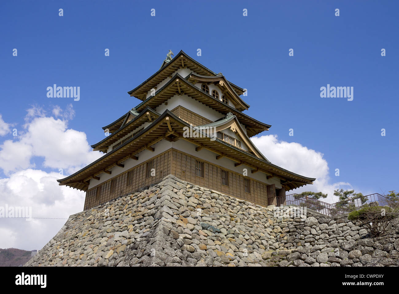 Takashima castle main keep. Suwa town, Nagano prefecture, Japan Stock ...