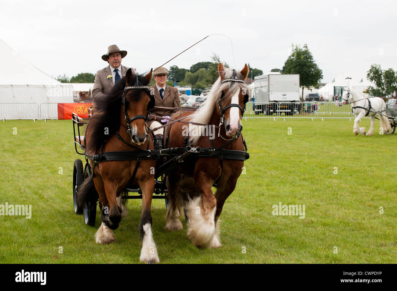 Horses pulling a carriage at the Orsett Country Show in Essex Stock ...