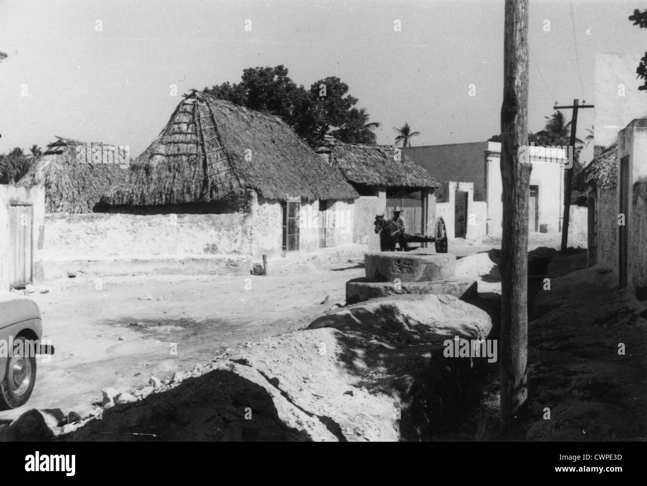 Guatemala Central America July 1947 mayan village man with mule driven ...