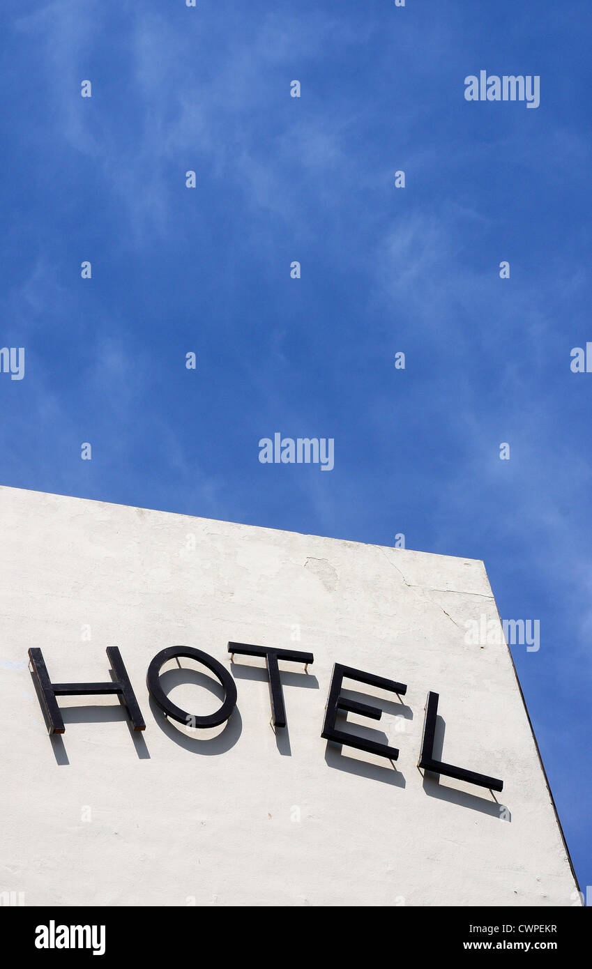hotel indication detail letters Stock Photo - Alamy
