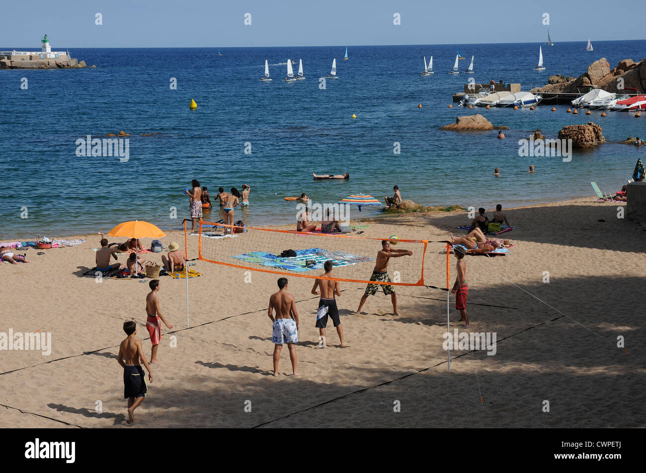 coast beach mediterranean sea beach sports sunbathers summer summertime ...