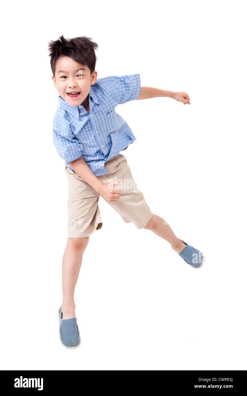 Boy jumping with excitement Stock Photo - Alamy