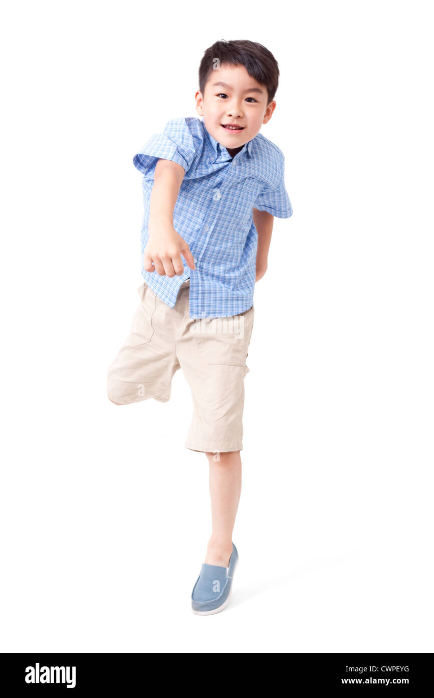 Jumping childhood one person Cut Out Stock Images & Pictures - Alamy