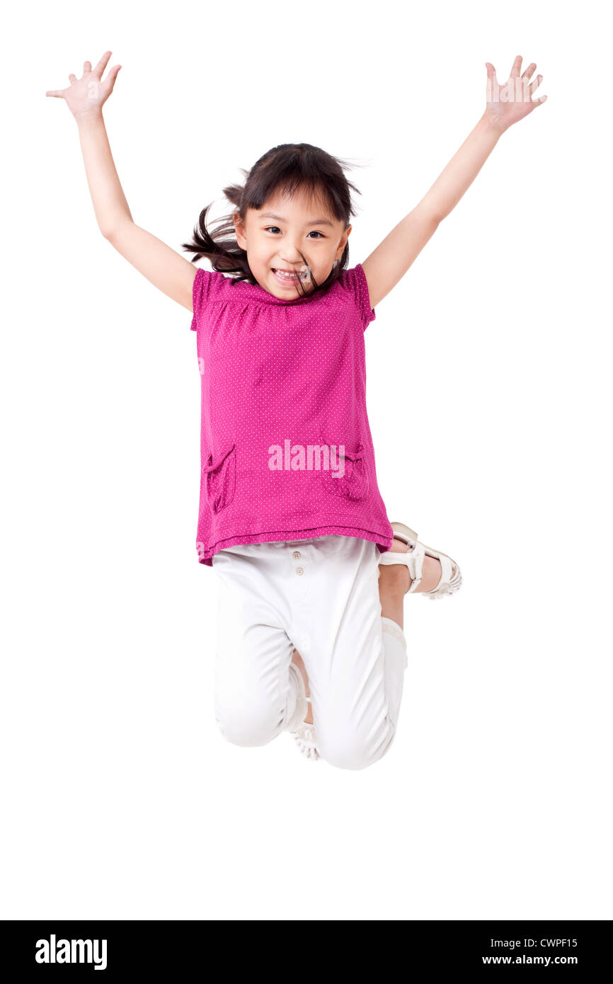 Little girl jumping with excitement Stock Photo - Alamy