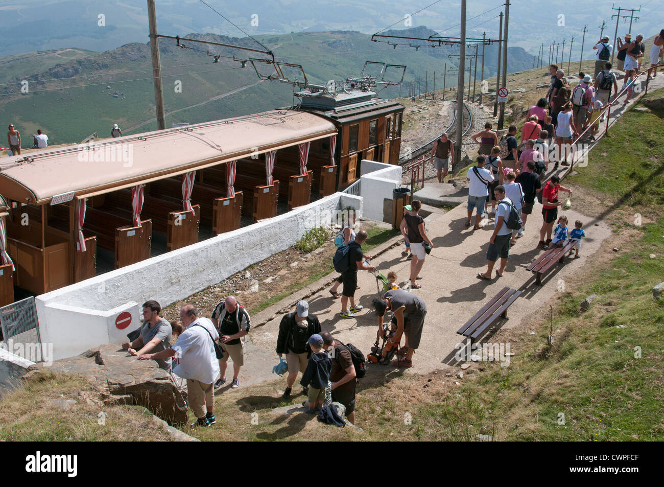 Le Petit Train de La Rhune a mountain railway in the Basque region at ...