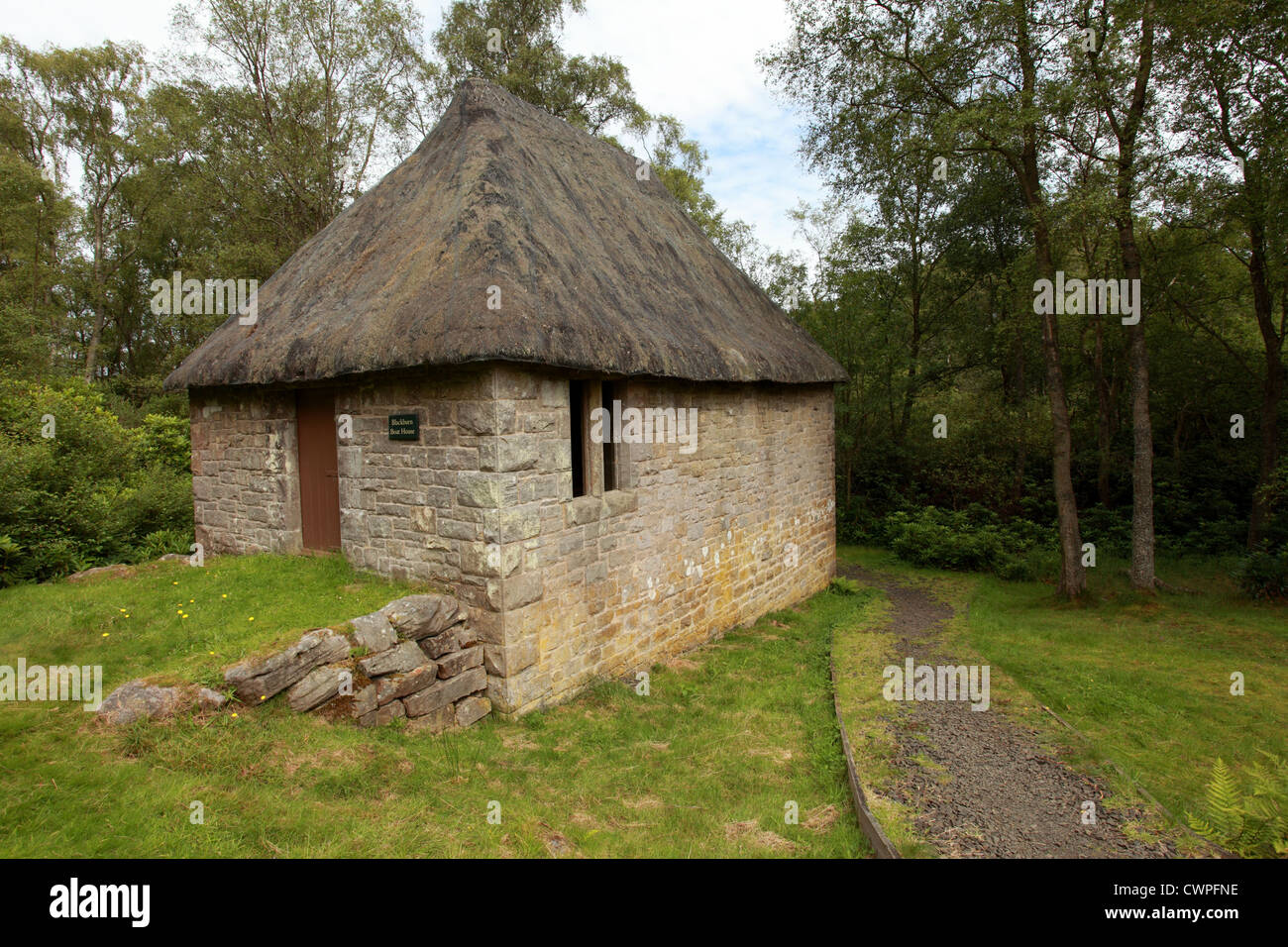 Thatch roof building, Cragside, Northumberland UK Stock Photo - Alamy