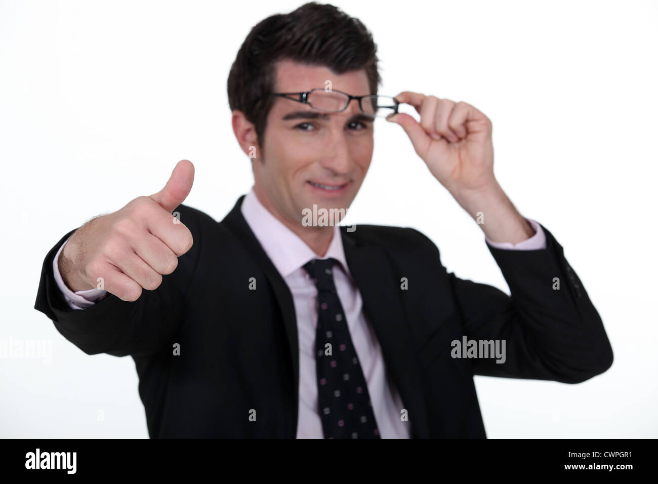 businessman, thumbs up Stock Photo - Alamy