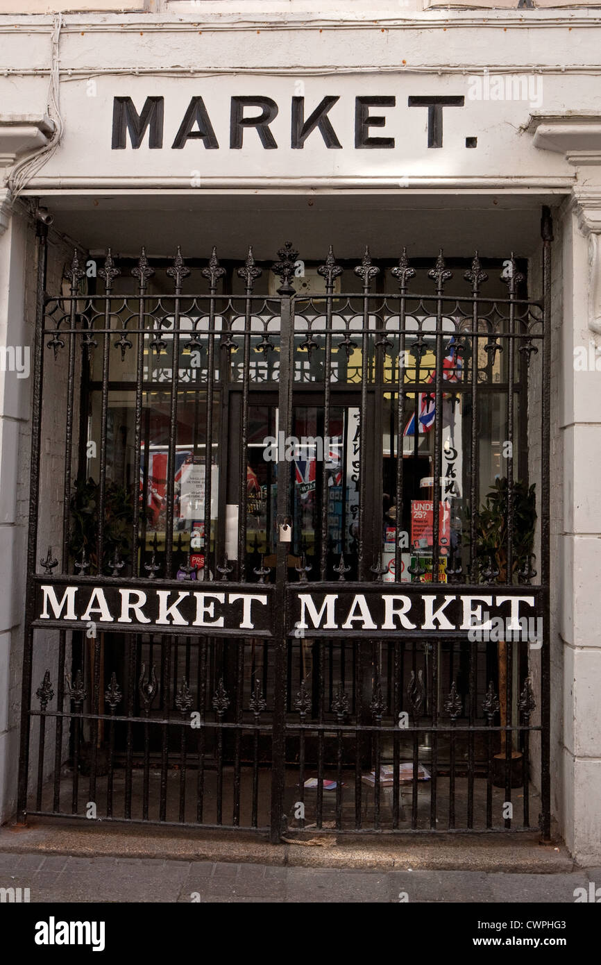 The Market gates closed in George Street Hastings on a Monday Stock ...