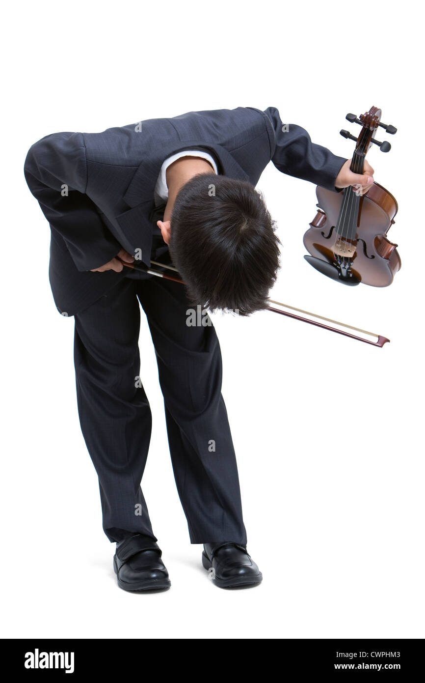 Boy doing a curtain call Stock Photo - Alamy