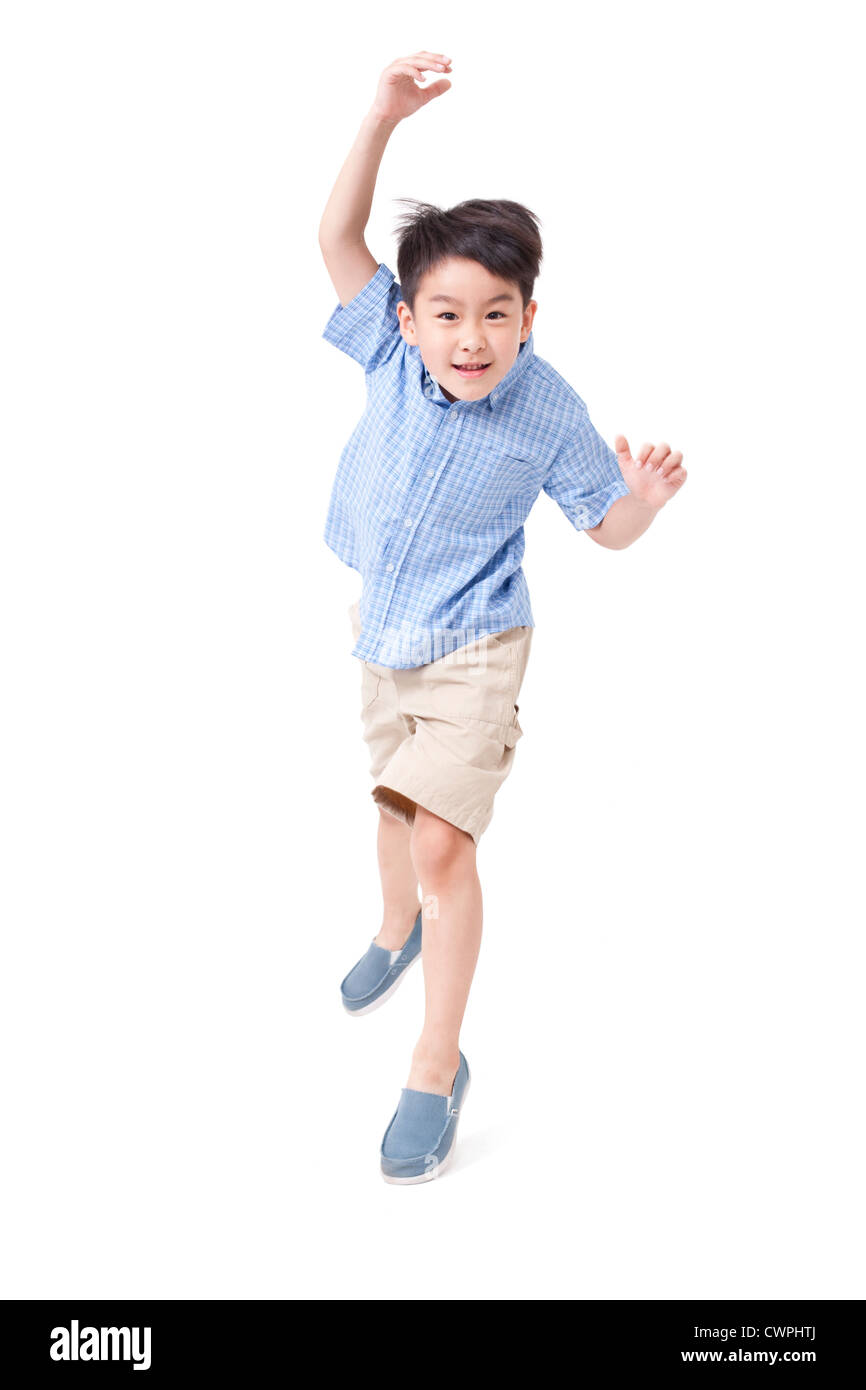 Boy jumping with excitement Stock Photo - Alamy