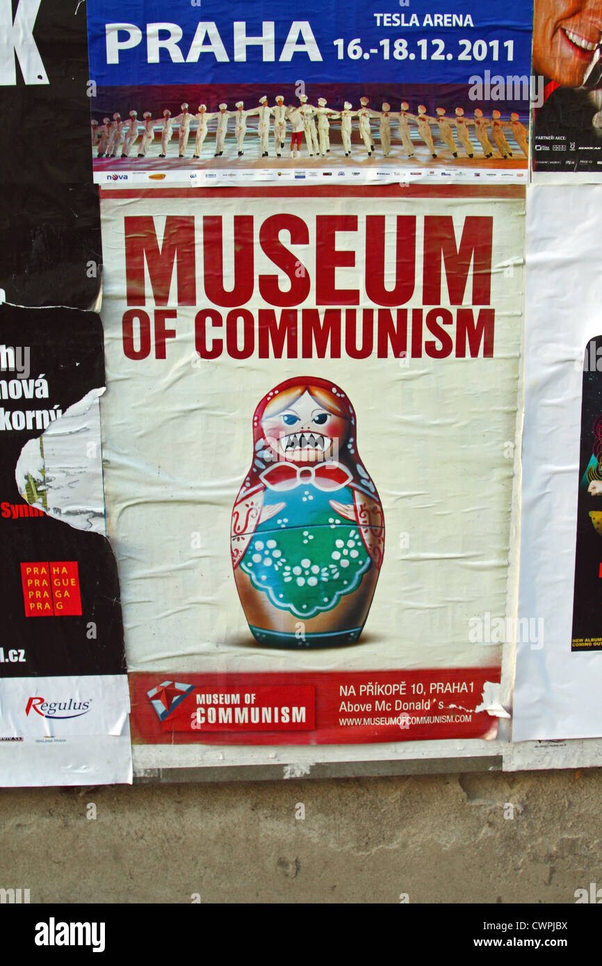 Poster advertising the Museum of Communism, Prague, Czech Republic ...