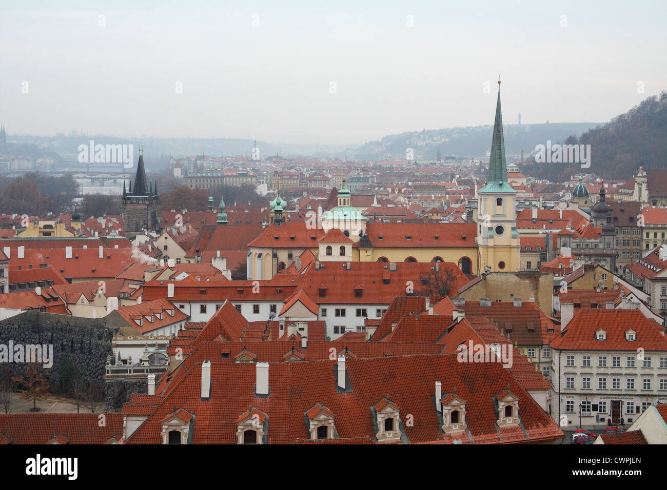 Prague praha red rooftops roofs hi-res stock photography and images - Alamy
