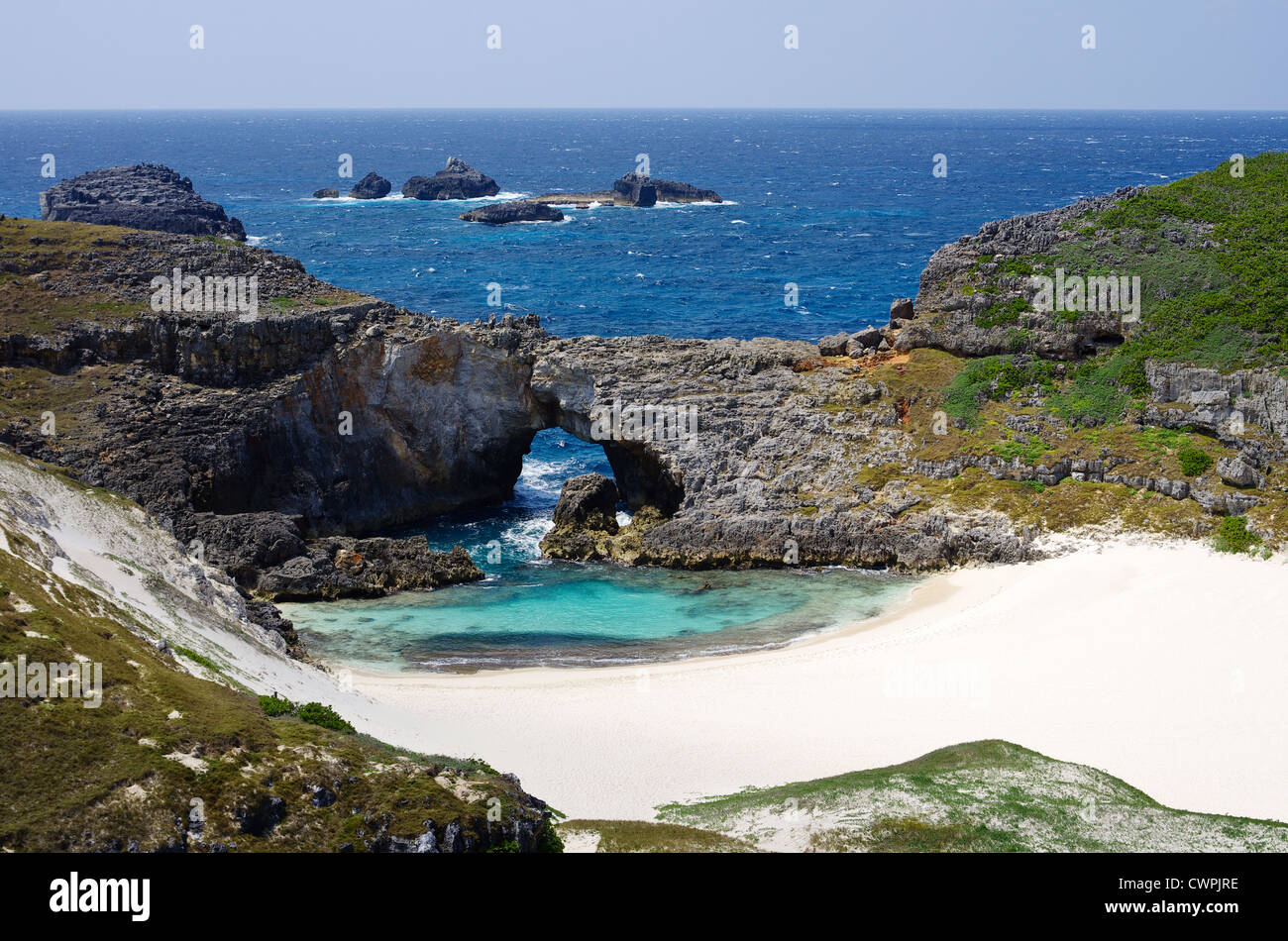 Ogiike Pond Beach on Minami-jima Island, Ogasawara Islands, Tokyo ...