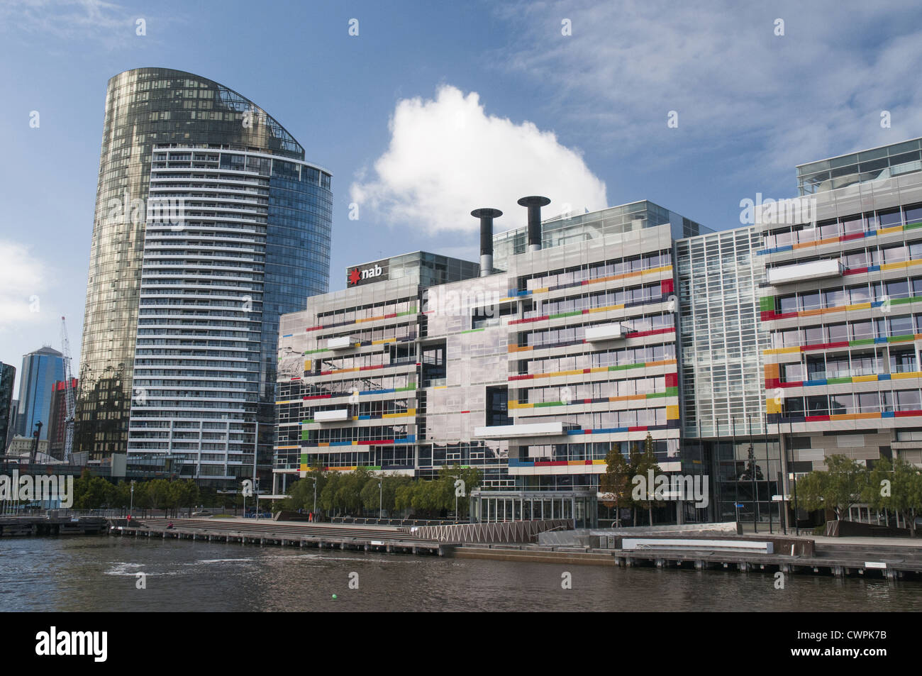 Buildings alongside Victoria Harbour in Melbourne's Docklands Stock ...