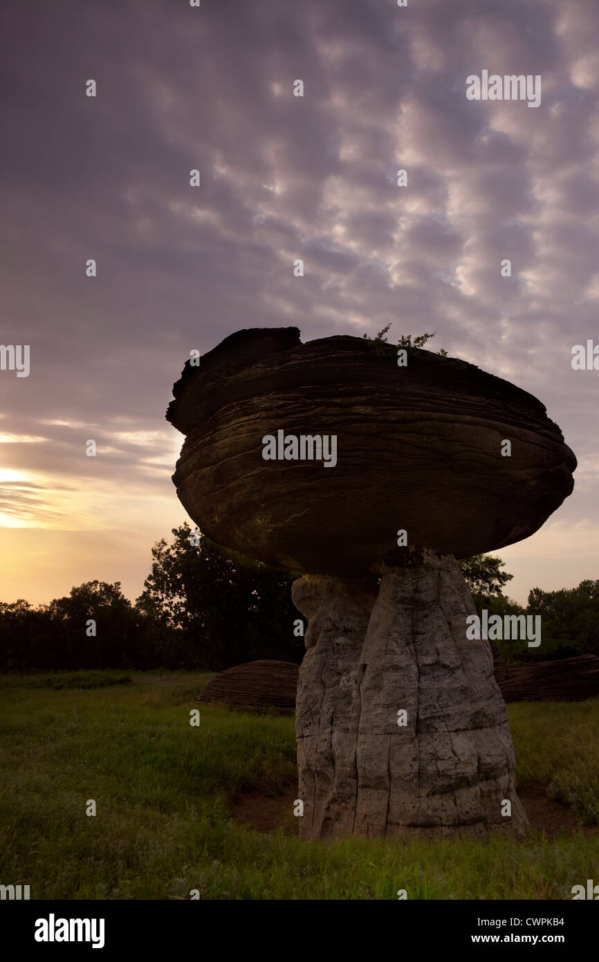 Hoodoos, Mushroom Rock, Mushroom Rock State Park, Kansas Stock Photo ...