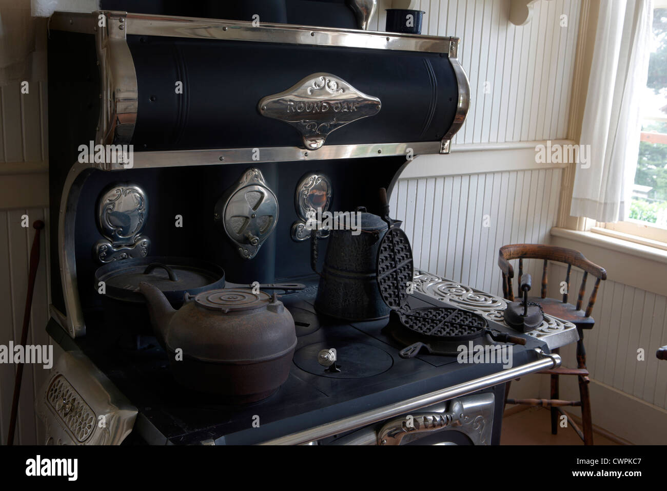 Vintage, old fashion, Antique wood stove in a kitchen Stock Photo - Alamy
