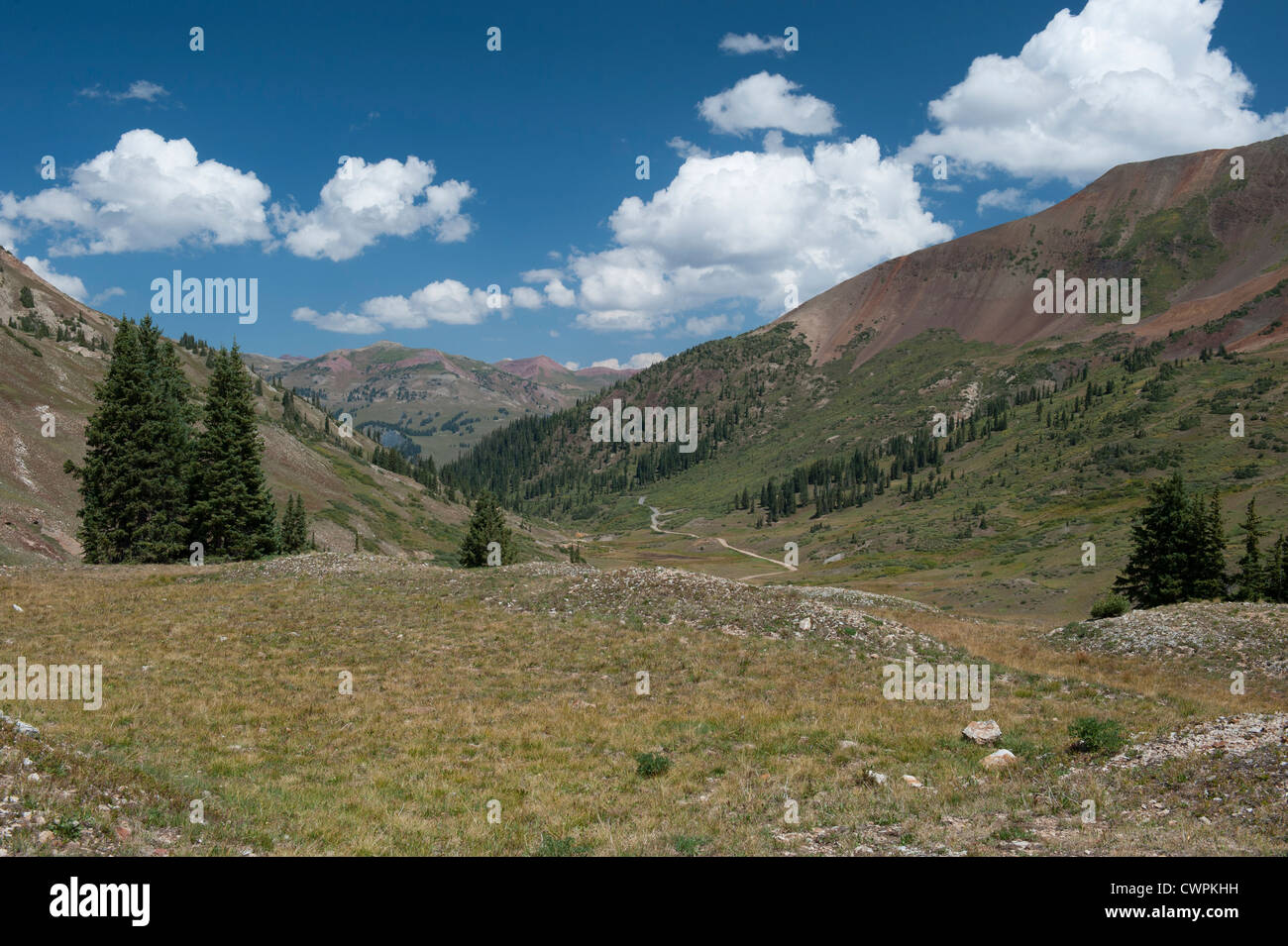 Paradise Basin, Colorado as seen from Paradise Divide. Mount Baldy is ...