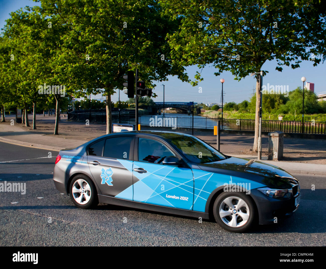 Official London 2012 Olympic Games Vehicle en route to Olympics venue ...