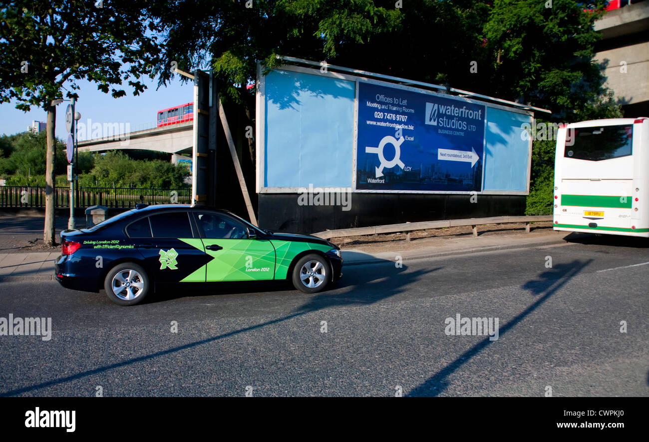 Official London 2012 Olympic Games Vehicle en route to Olympics venue ...