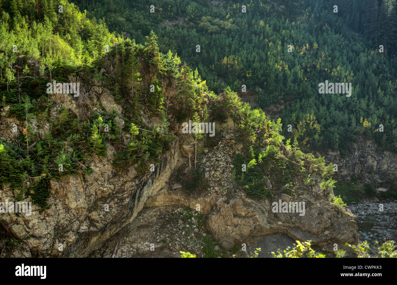 An interesting cliffside in the canyon of the South Fork of the Crystal ...