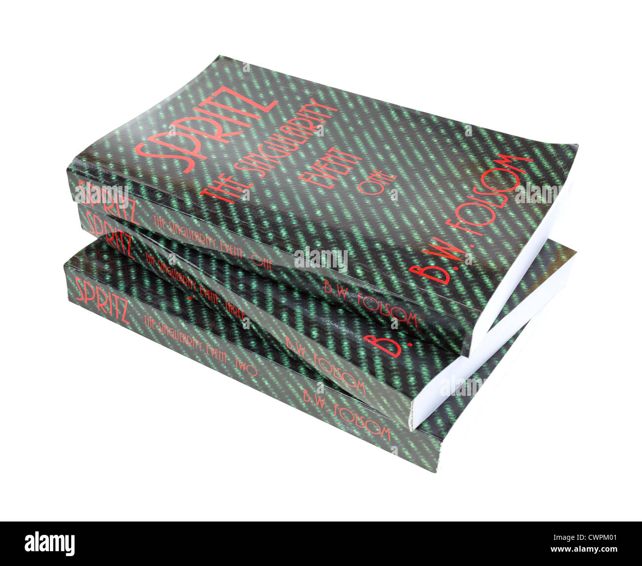 A trilogy of three soft cover books arranged on a white background ...