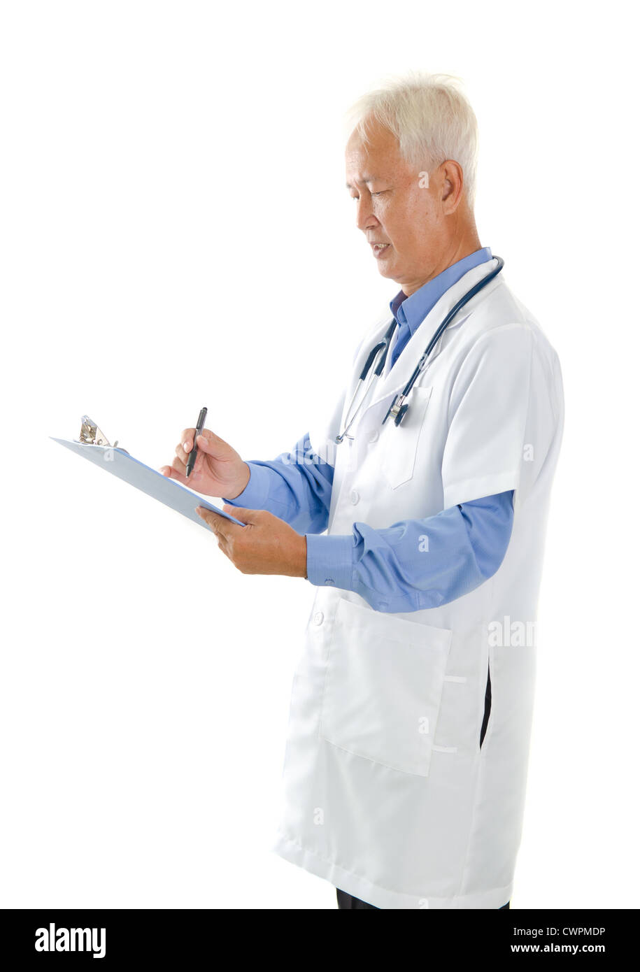 asian male doctor writing up Stock Photo - Alamy