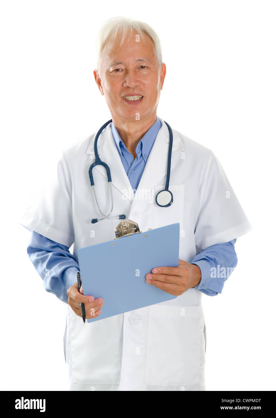 asian senior doctor writing Stock Photo - Alamy