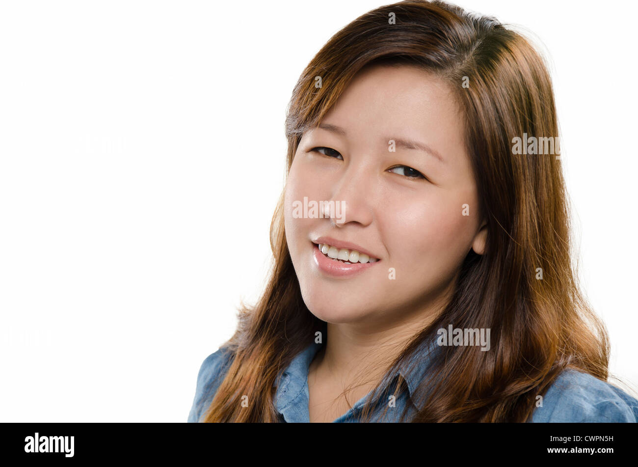 Adult face smiling on white hi-res stock photography and images - Alamy