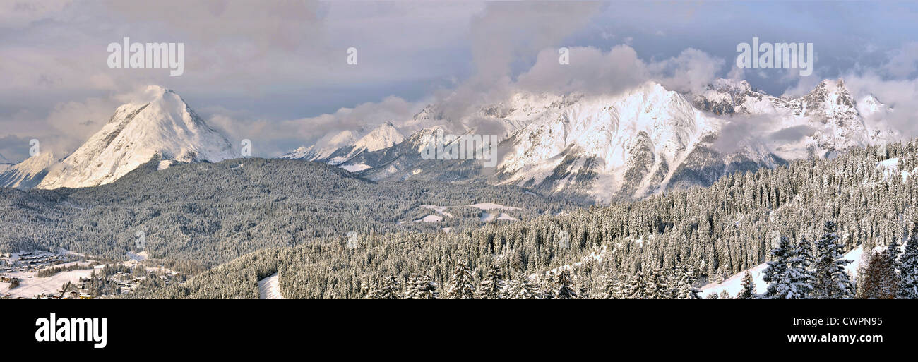 Winter panorama of the Alps mountains Stock Photo - Alamy