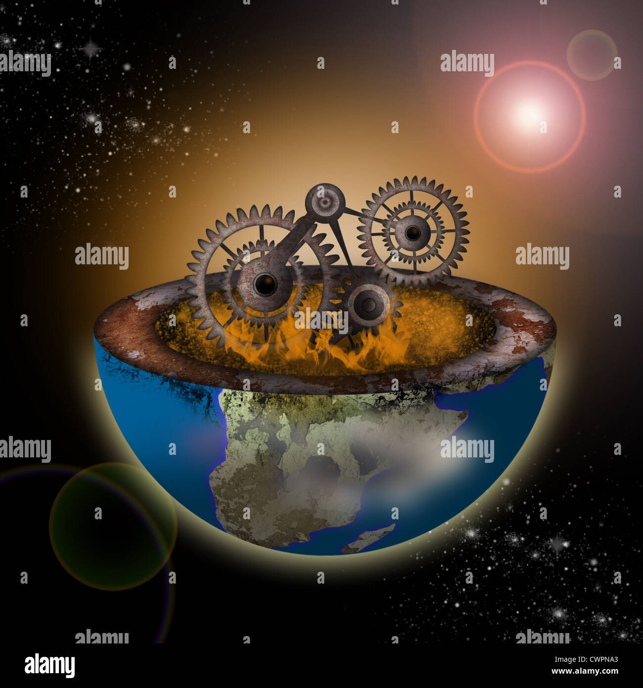 mechanism and earth Stock Photo - Alamy