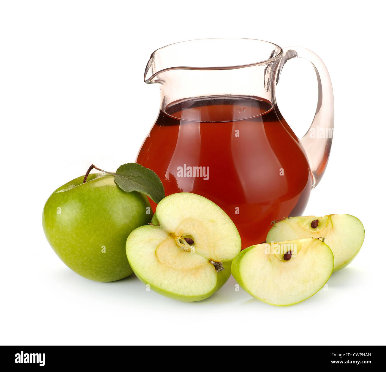 apple juice in a jug of fruit Stock Photo - Alamy
