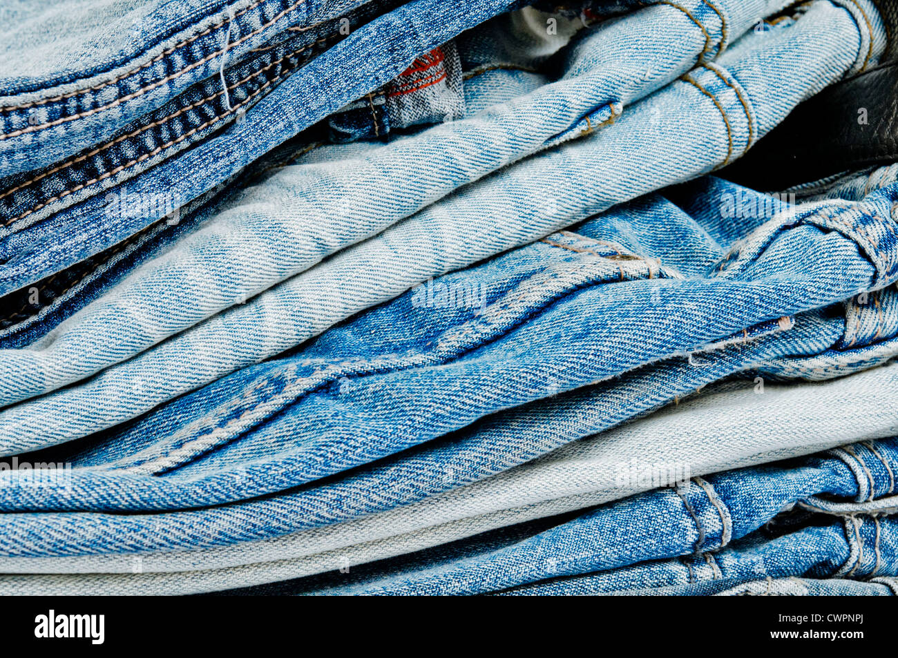 stack of blue jeans Stock Photo - Alamy