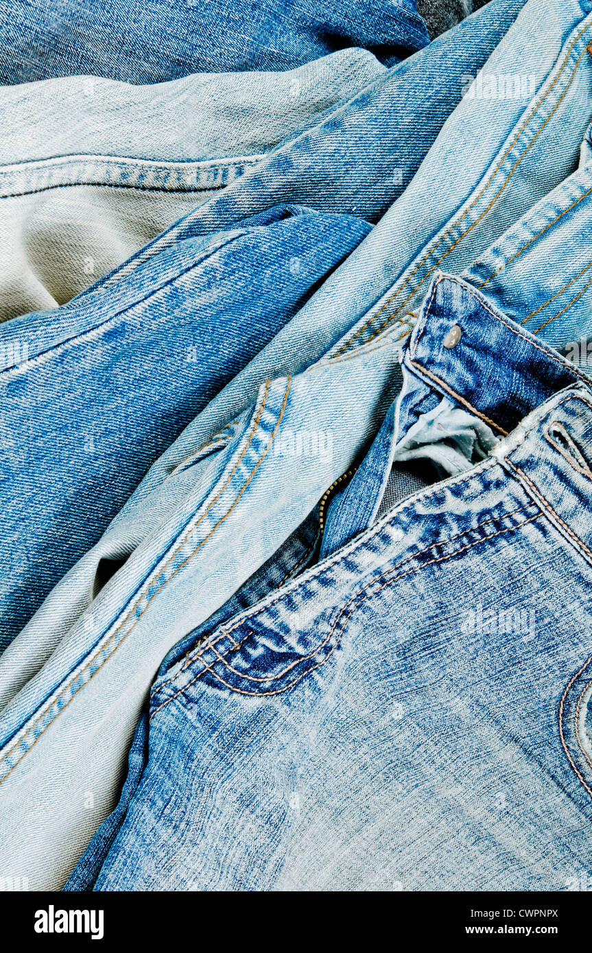 stack of blue jeans Stock Photo - Alamy
