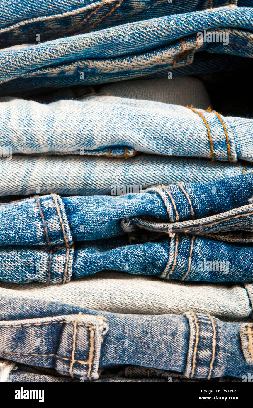 stack of blue jeans Stock Photo - Alamy