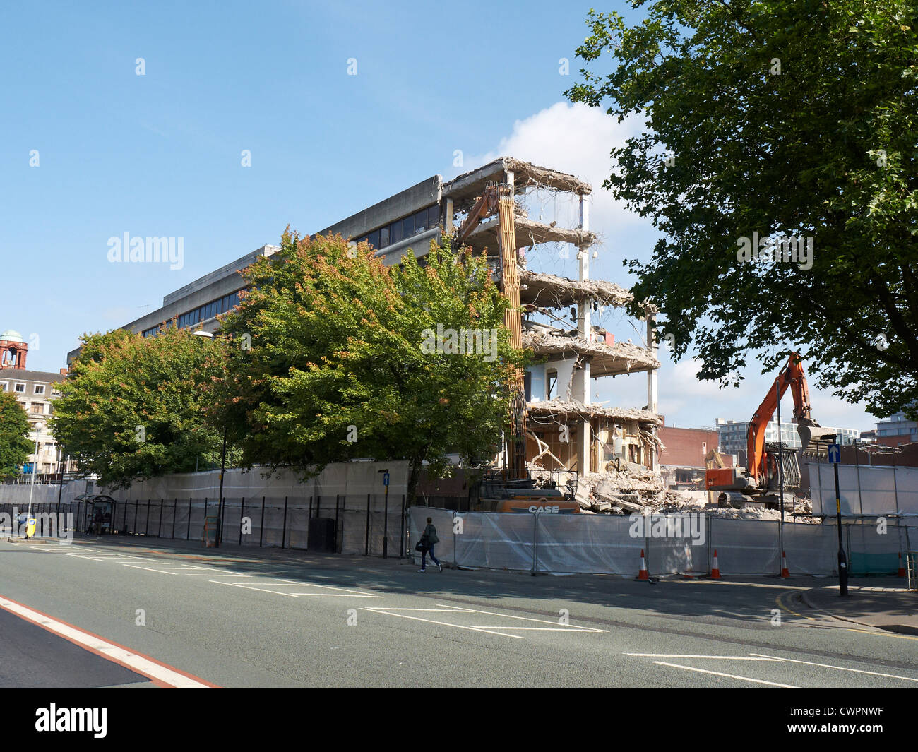 Demolition of BBC New Broadcasting House on Oxford Road in Manchester ...
